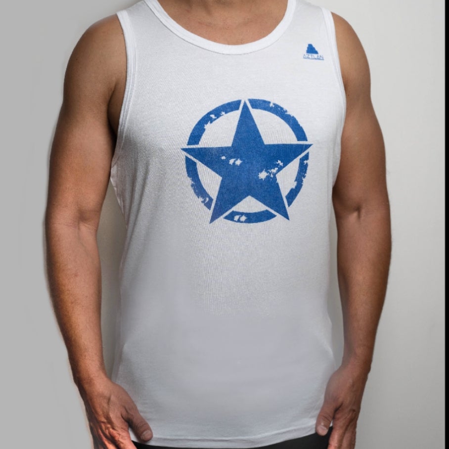 Tank Blue Star - White | Aztlan Urban Wear Pty Ltd